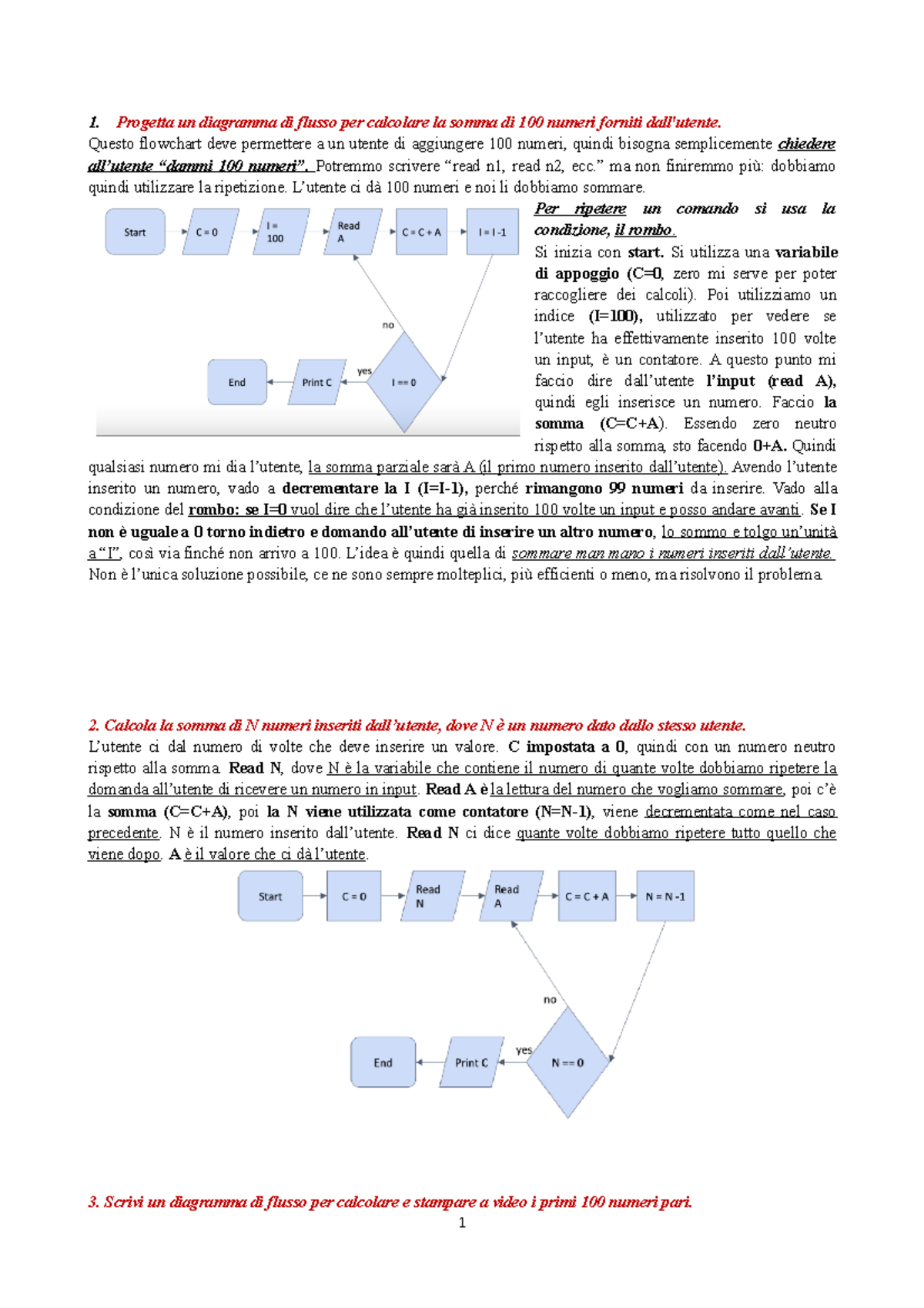 Esercizi python - Progetta un diagramma di flusso per calcolare la ...