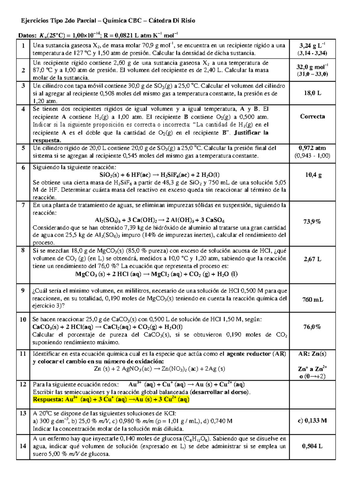 Ejercicios tipo 2do parcial-1 - Ejercicios Tipo 2do Parcial – Química ...
