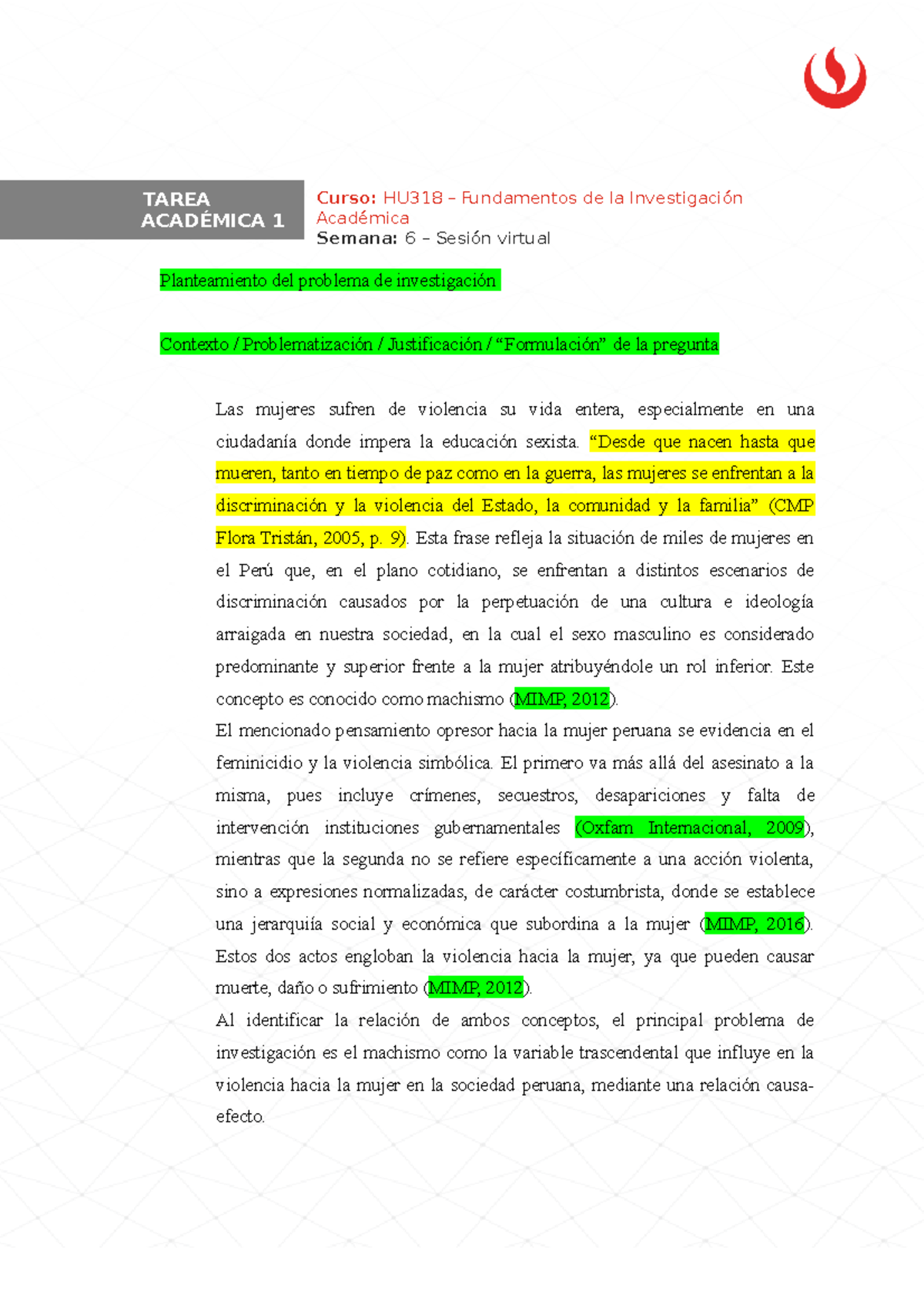 Modelo TA1 - Planteamiento del problema de investigación Contexto ...