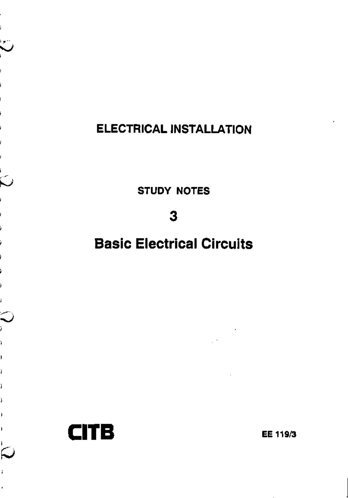 160741220 Electrical Installation Notes 3 Basic Electrical Circuits ...