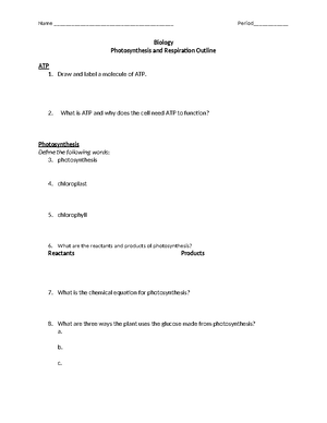 Pogil- Cellular Respiration Practice Questions - an overview - Cellular ...