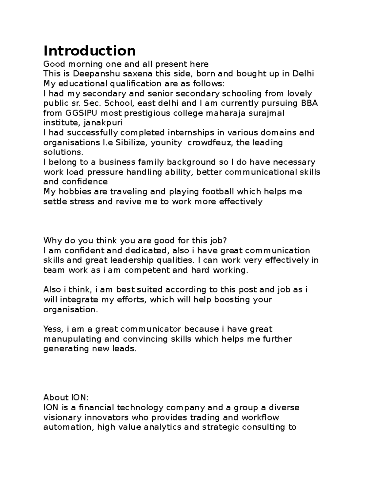 Introduction - . Nhi toh bf thy h - Introduction Good morning one and ...