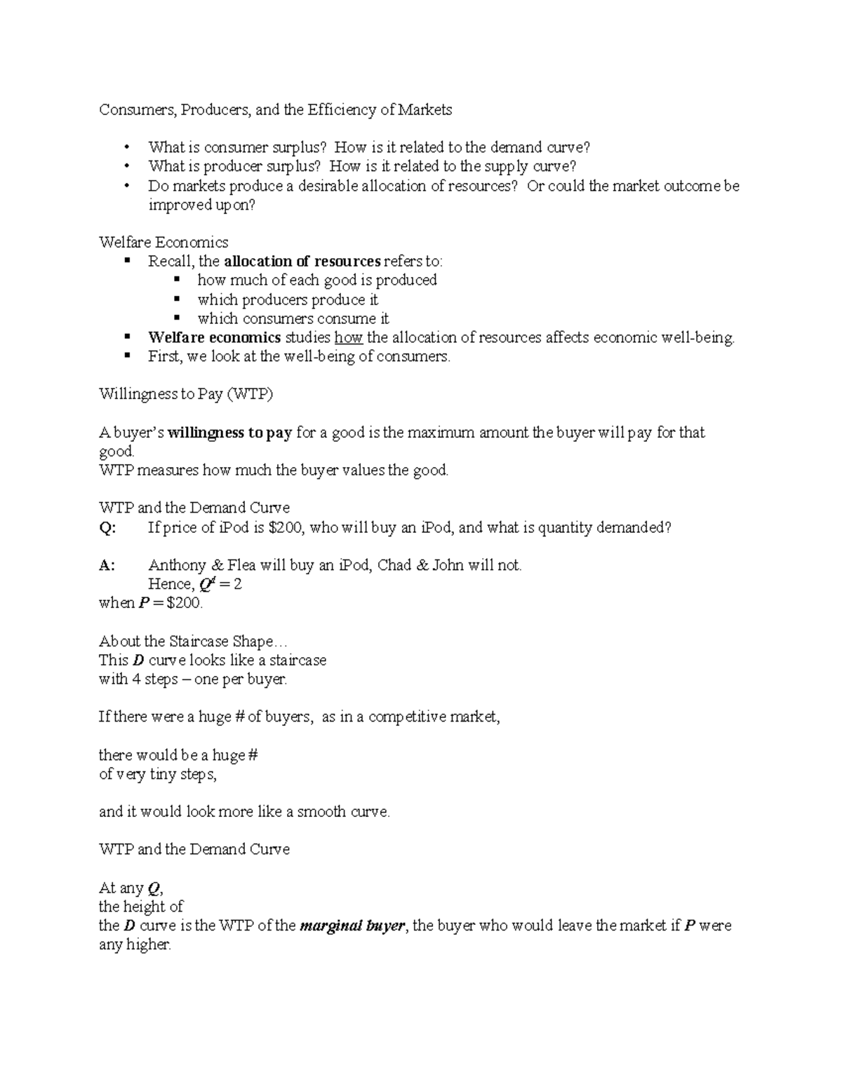 Microeconomics - Consumers, Producers, and the Efficiency of Markets ...