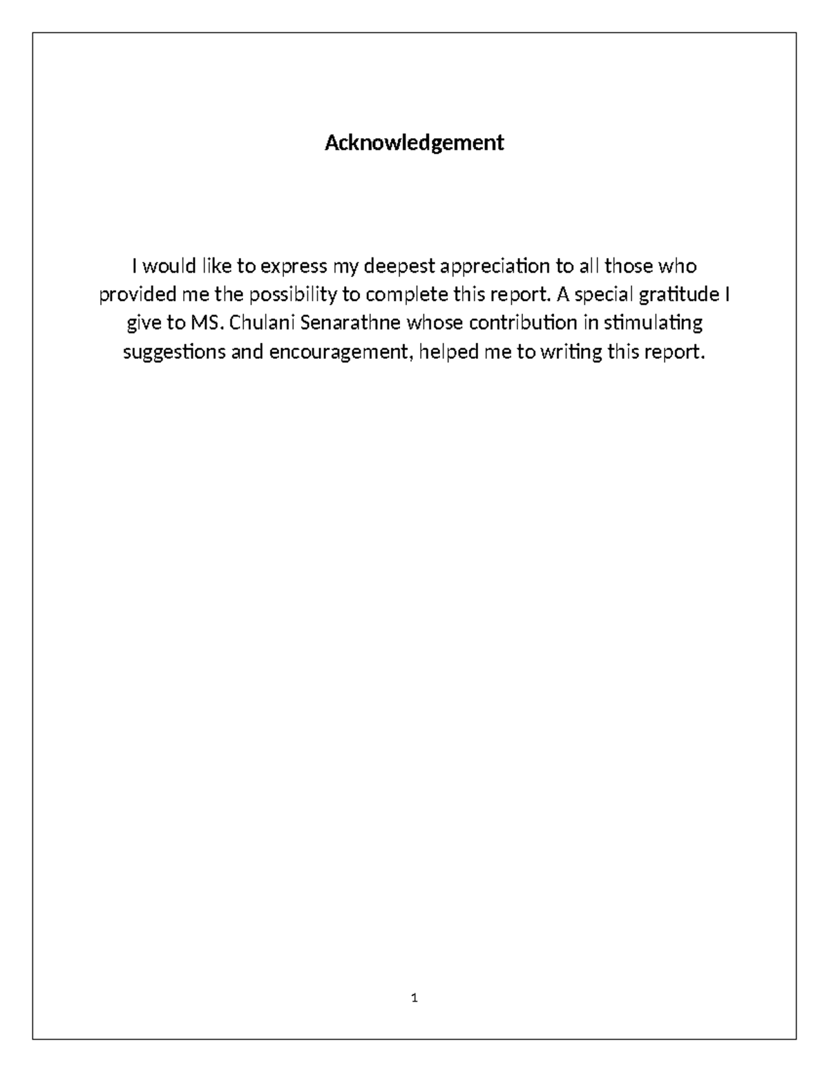 Marketing - Acknowledgement I would like to express my deepest ...
