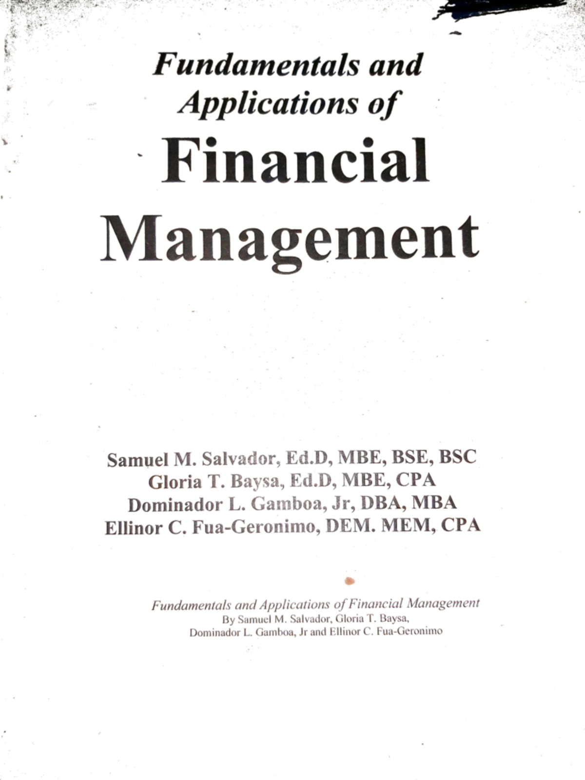 Baysa Chapter 1 Scope-and-Role-of-Financial-Management - Bachelor of ...