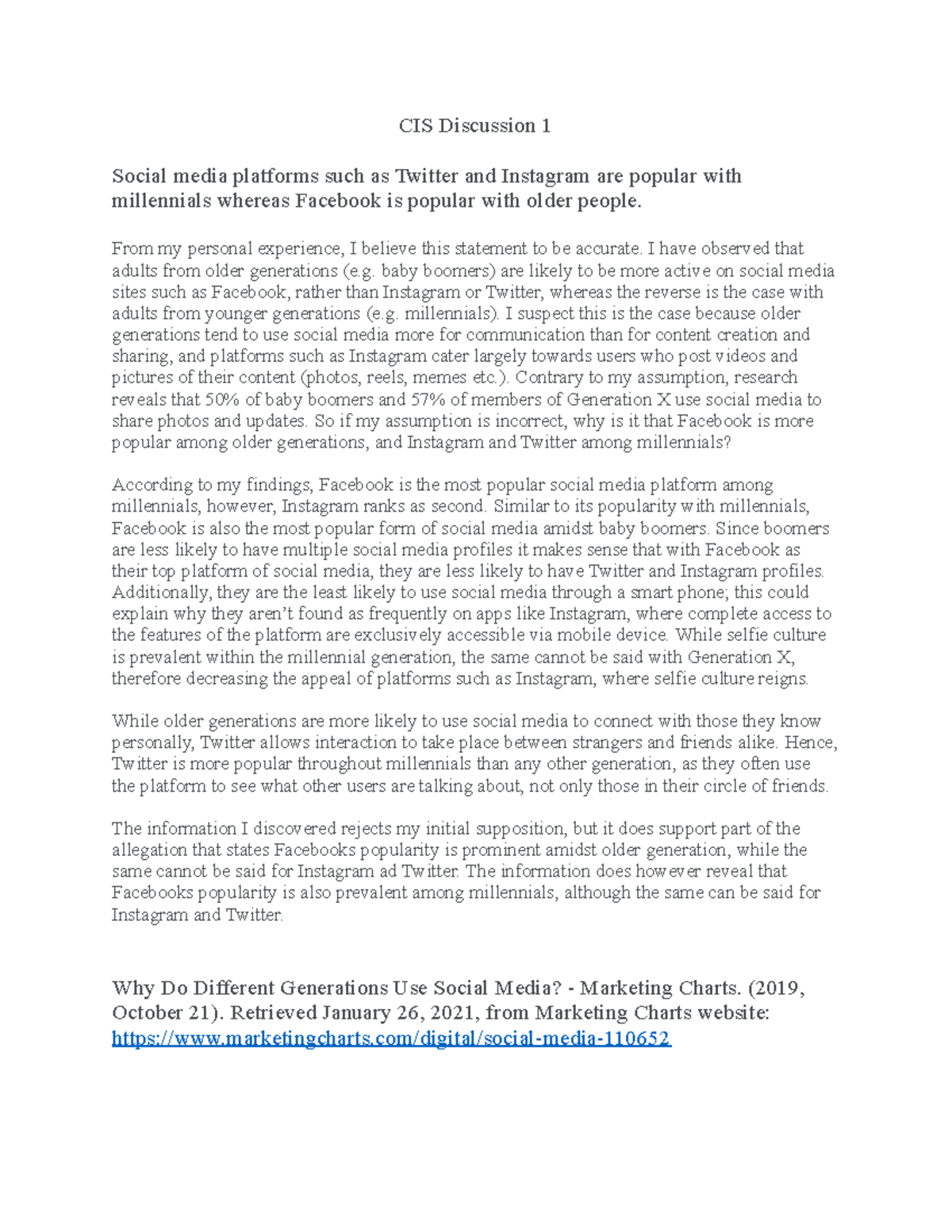 Cis Disc 1 - CIS*1200 Intro to Computing Discussion 1 Post - CIS ...