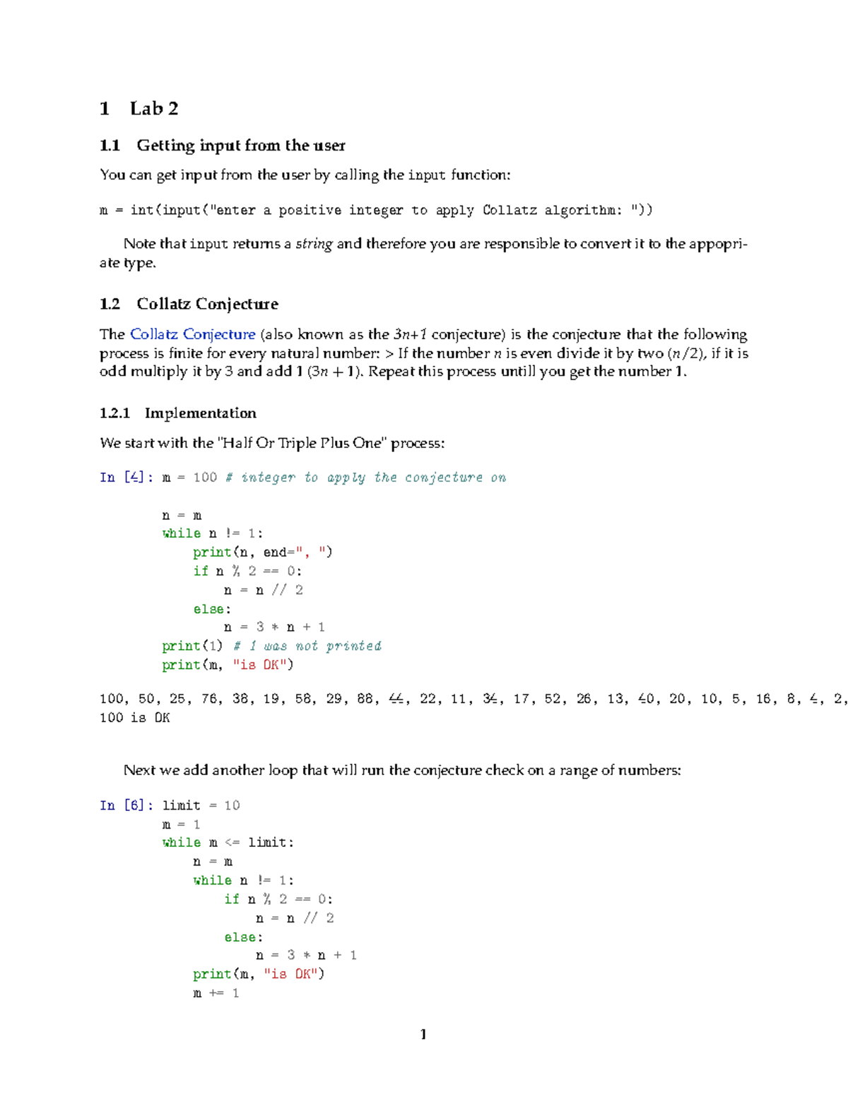 03 lab2 - Lecture notes 3 - 1 Lab 2 1 Getting input from the user You ...