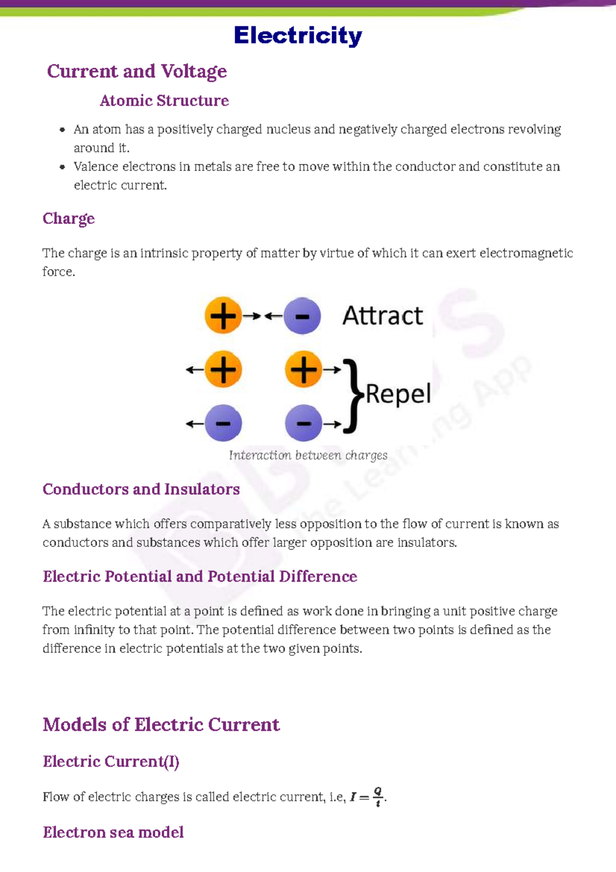 Cbse class 10 science notes chapter 12 electricit - Electricity Current ...