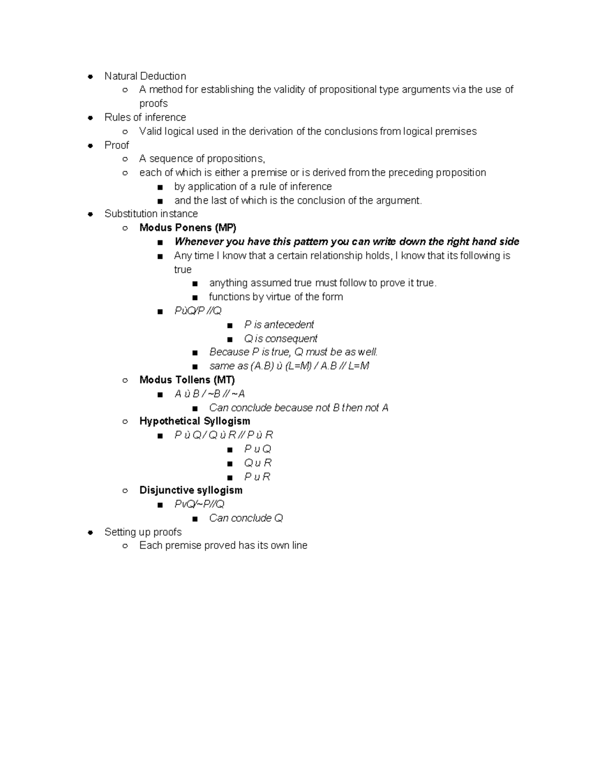 Deduction - Notes from Prof. Armstrong's class. These are walk throughs ...
