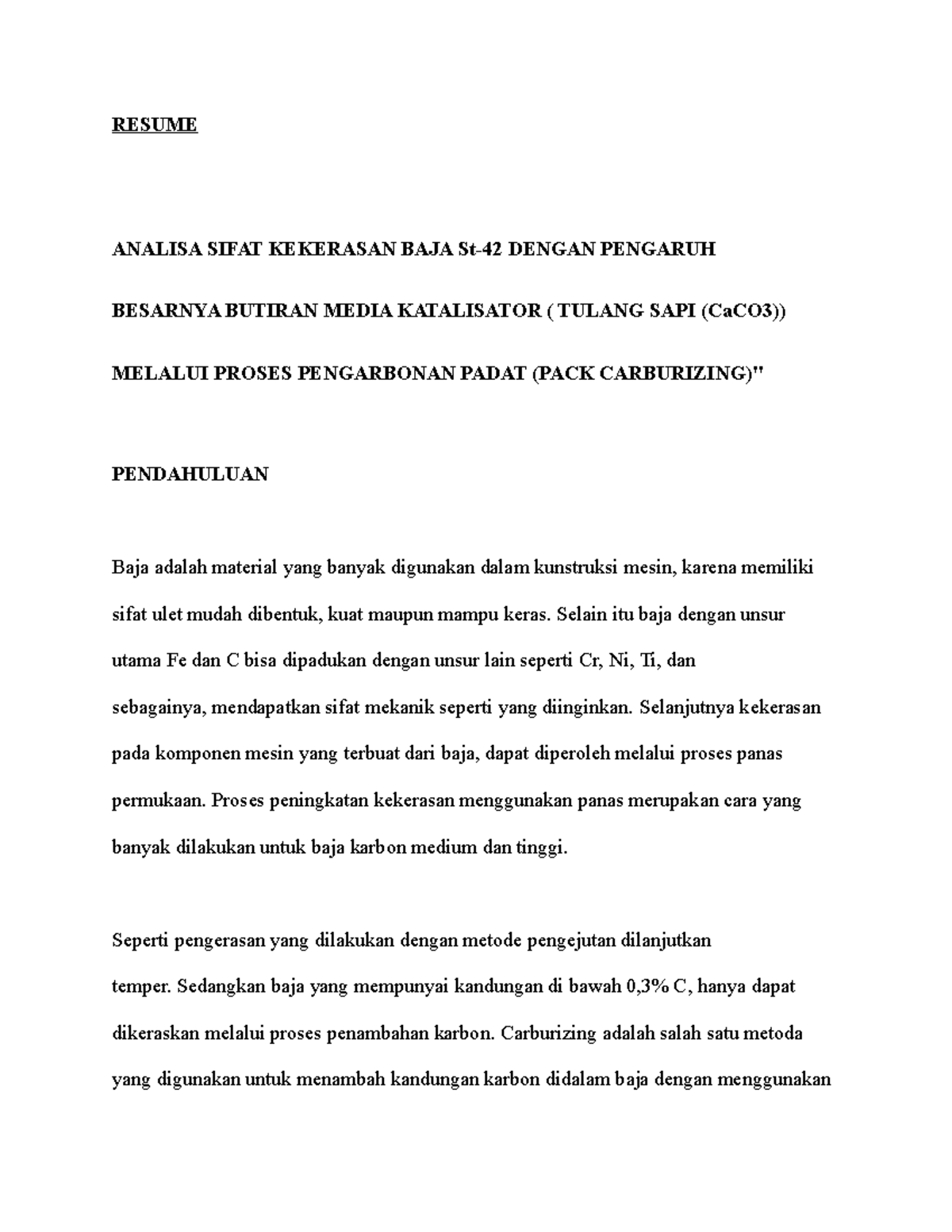 Analisa Sifat Kekerasan BAJA St-42 - RESUME ANALISA SIFAT KEKERASAN ...