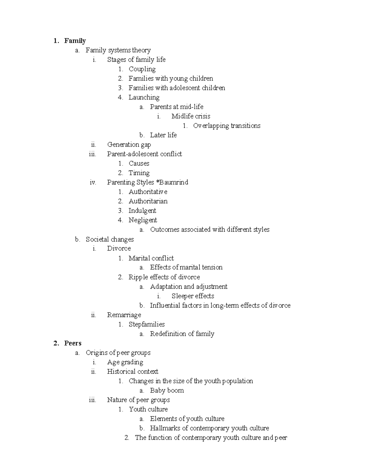 Exam 2 Study Guide FALL 22 - Family a. Family systems theory i. Stages ...