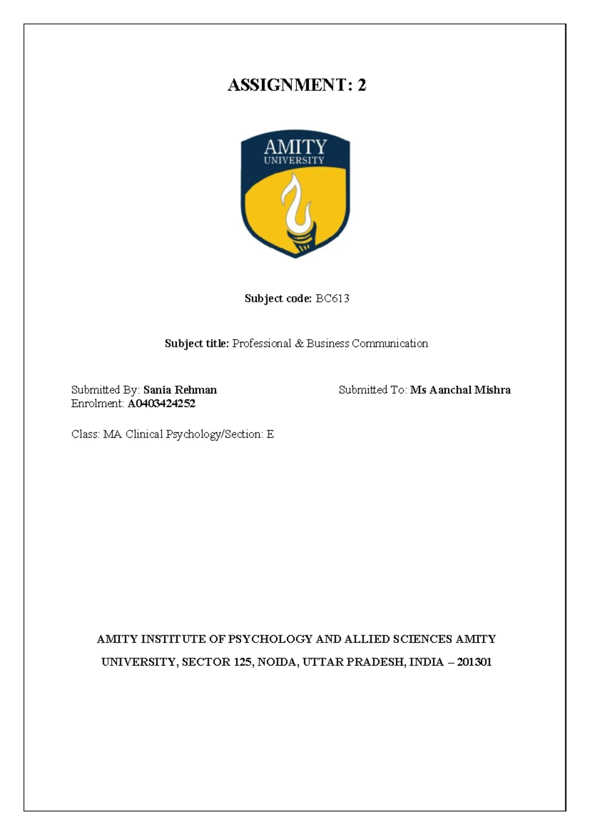Rm - Assignment - Subject Code & Title: (PSYC6 58 ) Research Methodology Assignment Submitted ...