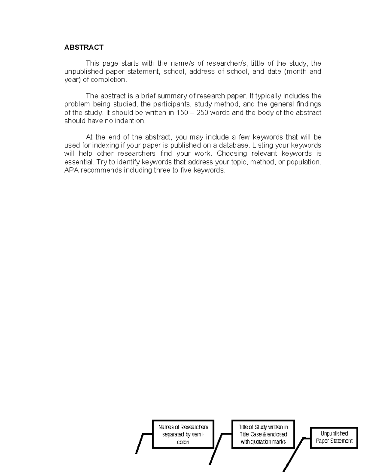 Writing an abstract - ABSTRACT This page starts with the name/s of ...