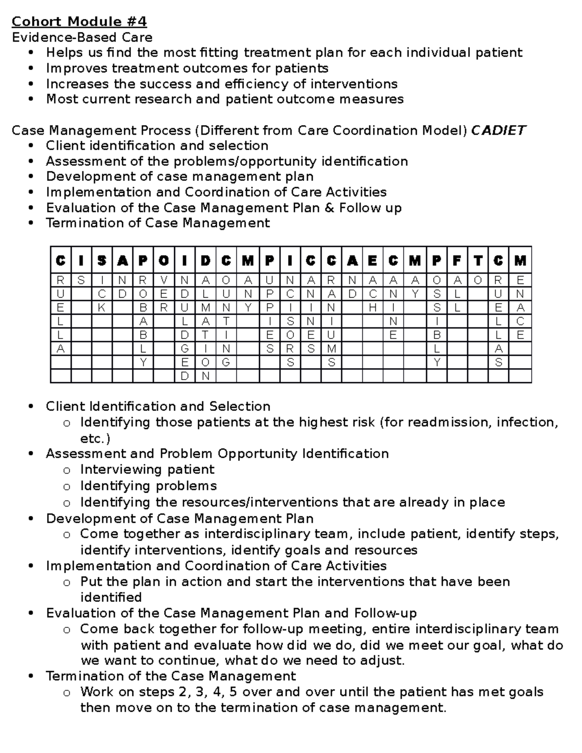 Cohort video notes 4 - Cohort Module Evidence-Based Care Helps us find ...