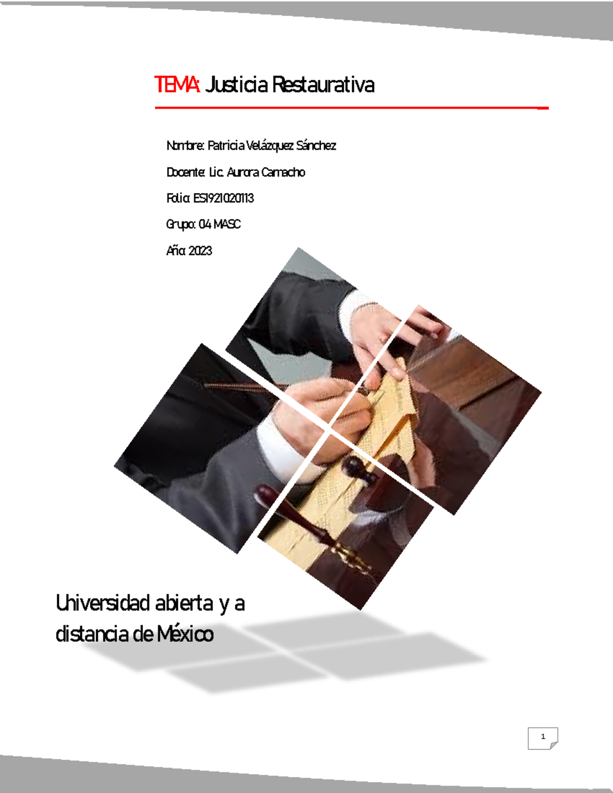 M22 MASC U1 S2 PAVS - El acceso a la justicia se trata indudablemente de un derecho humano que ...