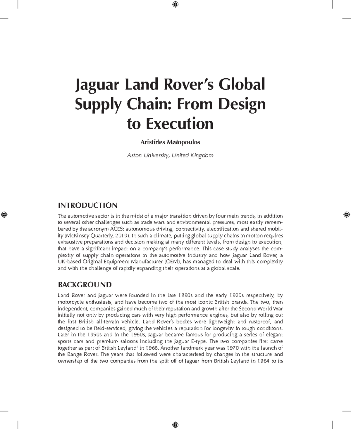 Jaguar-Land-Rover-case-study - INTRODUCTION The automotive sector is in ...