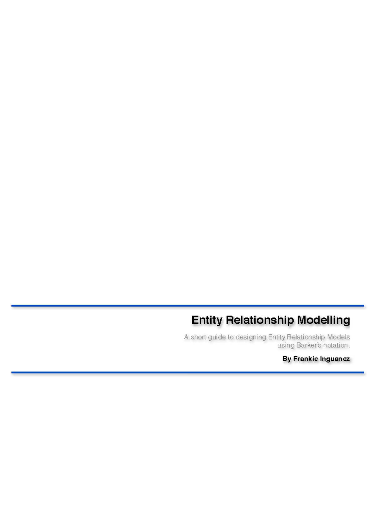 Barkers-erd-notation - Entity Relationship Modelling A short guide to designing Entity ...
