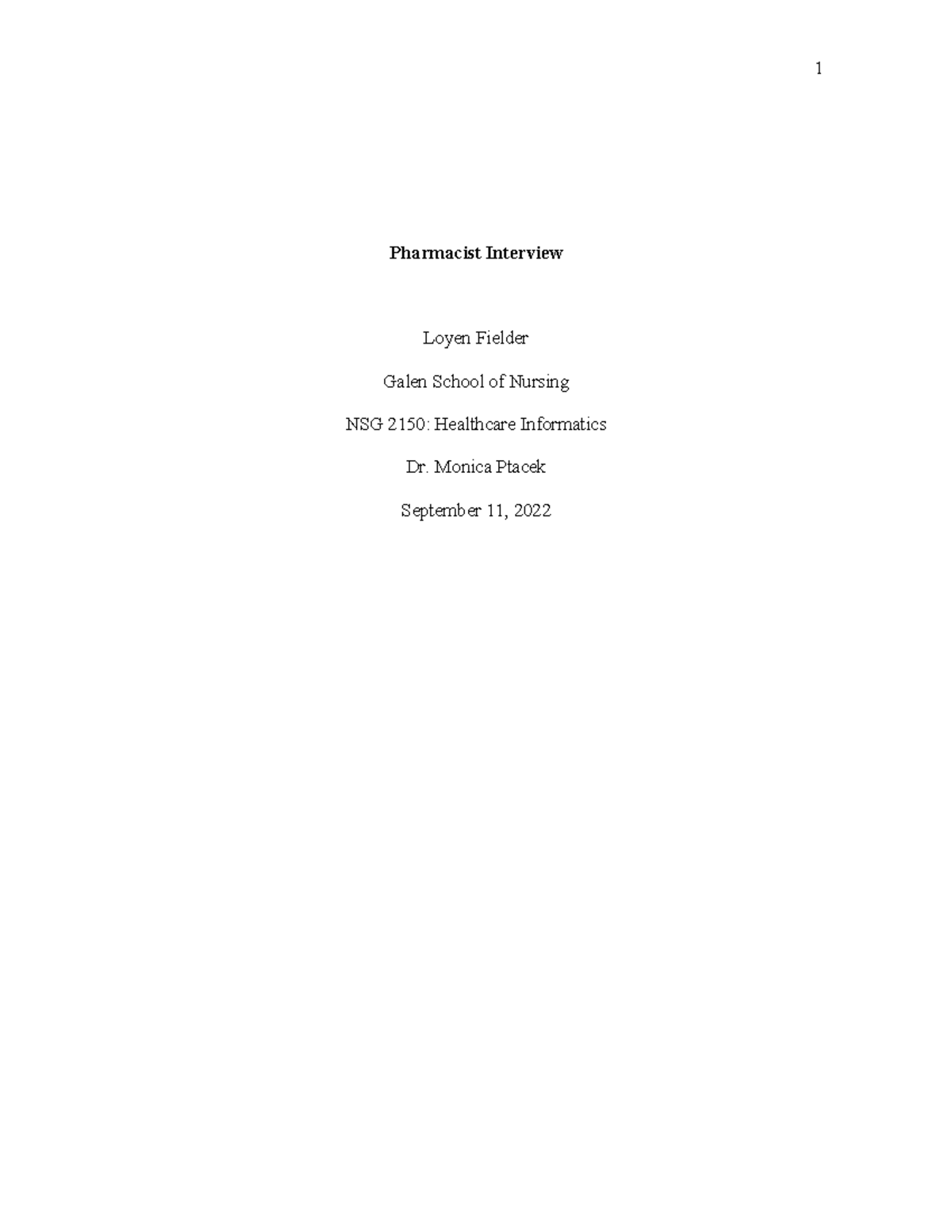 Pharmacist Interview-2 - Pharmacist Interview Loyen Fielder Galen ...