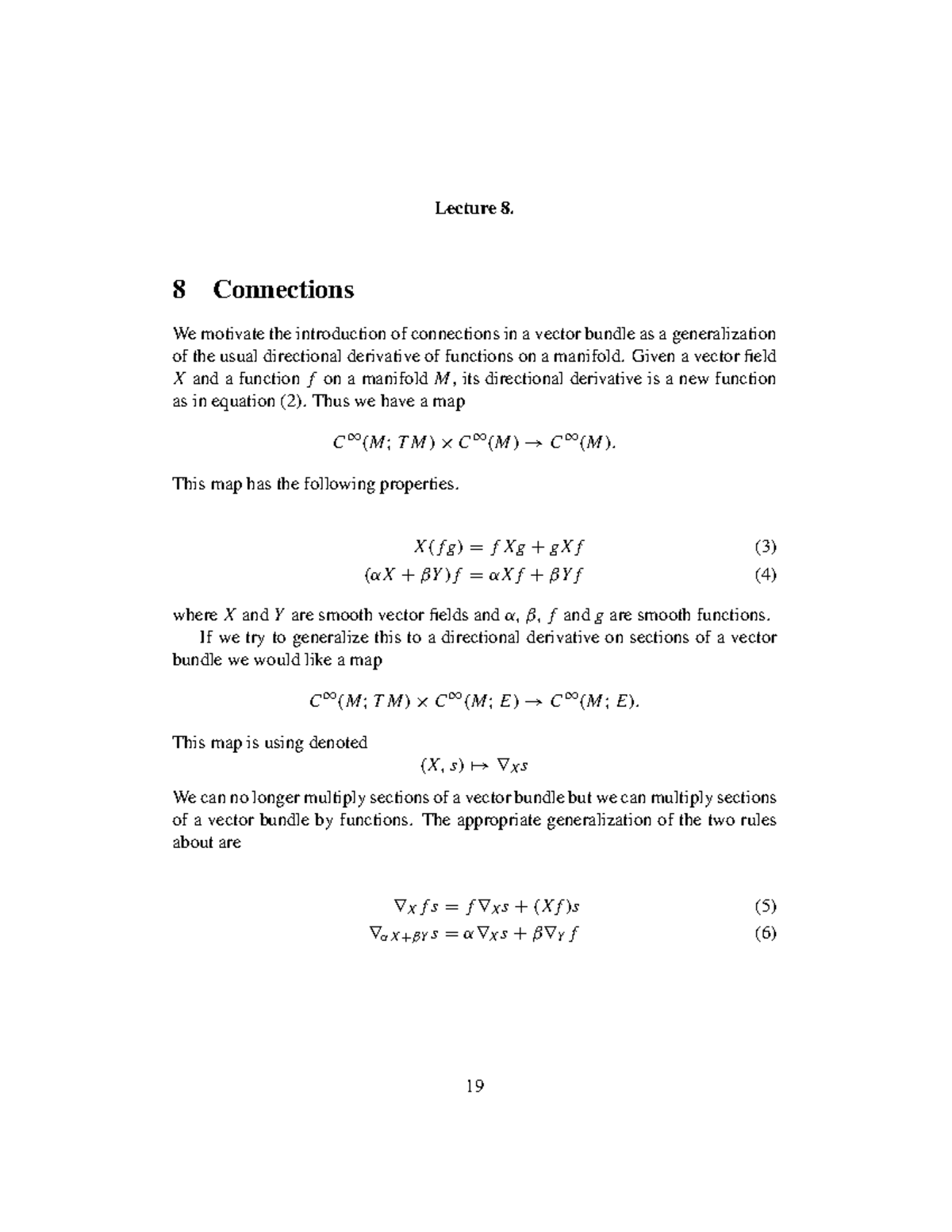 Lecture 8 Connections Partitions Of Unity The Grassmanian Is Universal