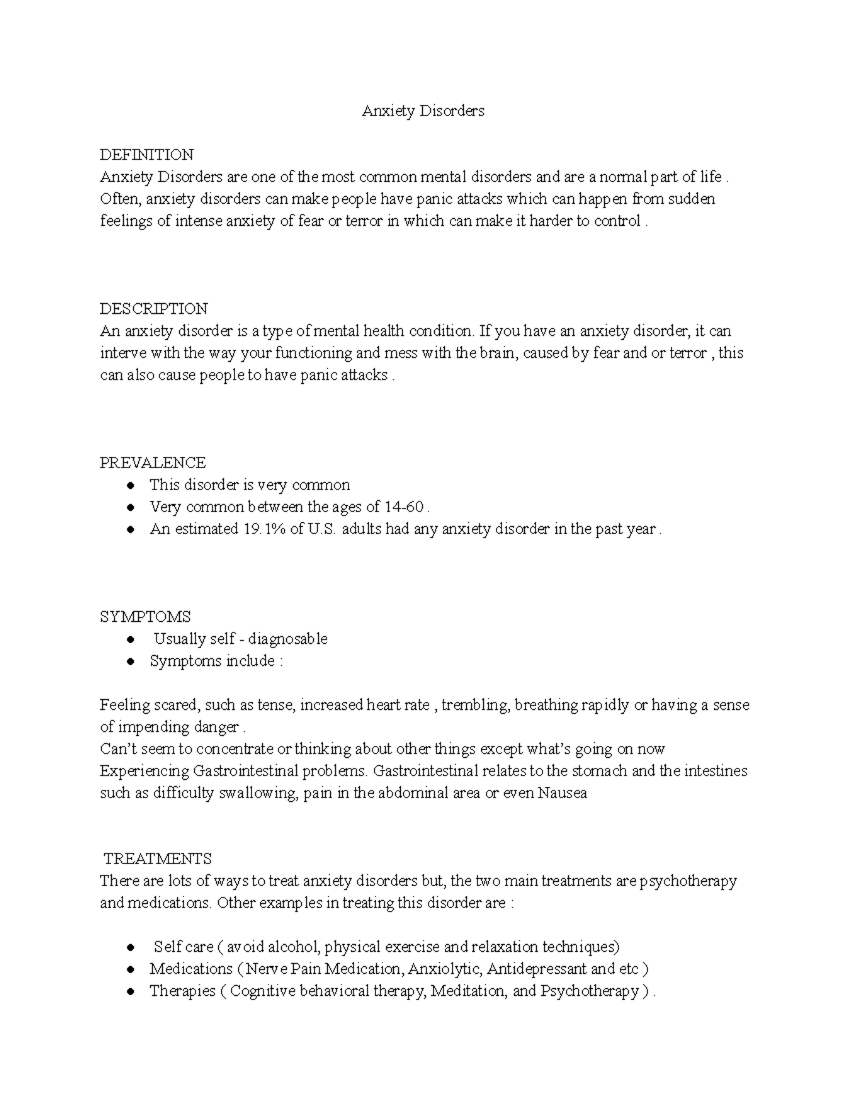 Fact Sheet Report - Idk - Anxiety Disorders DEFINITION Anxiety ...