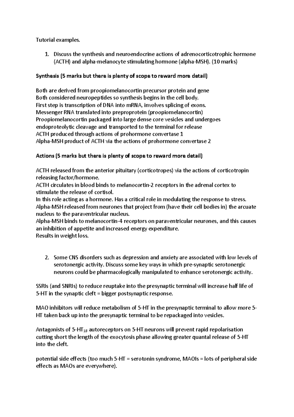 Tutorial examples - tute question/answer - Tutorial examples. Discuss ...