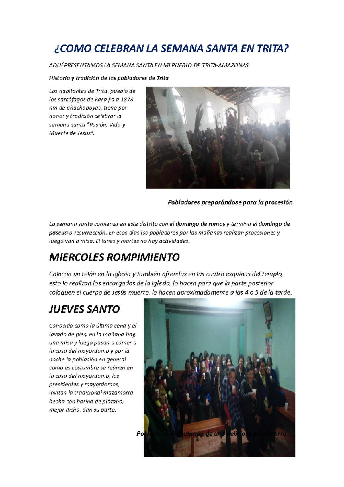 COMO Celebran LA Semana Santa EN Trita - ¿COMO CELEBRAN LA SEMANA SANTA ...