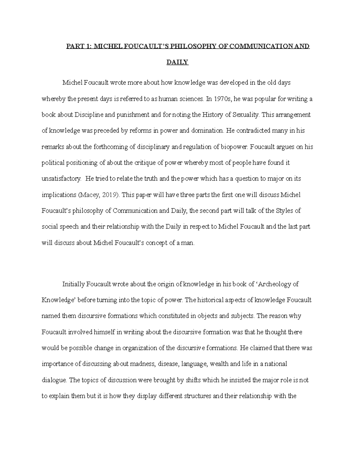 Michel Foucault Philosophy - PART 1: MICHEL FOUCAULT’S PHILOSOPHY OF ...