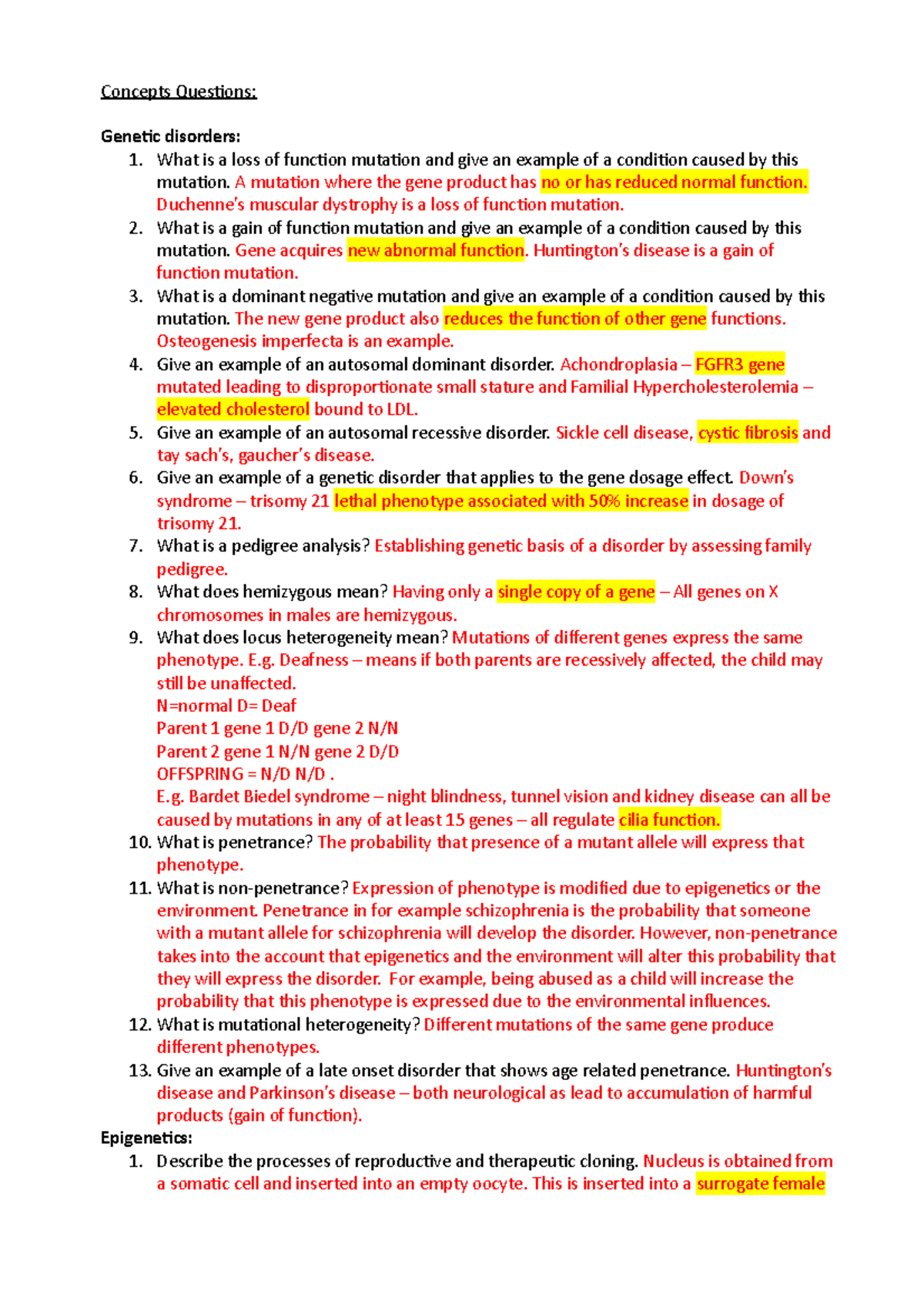 Concepts YR2 QS AND AS - Summary Biomedical Sciences - Concepts ...