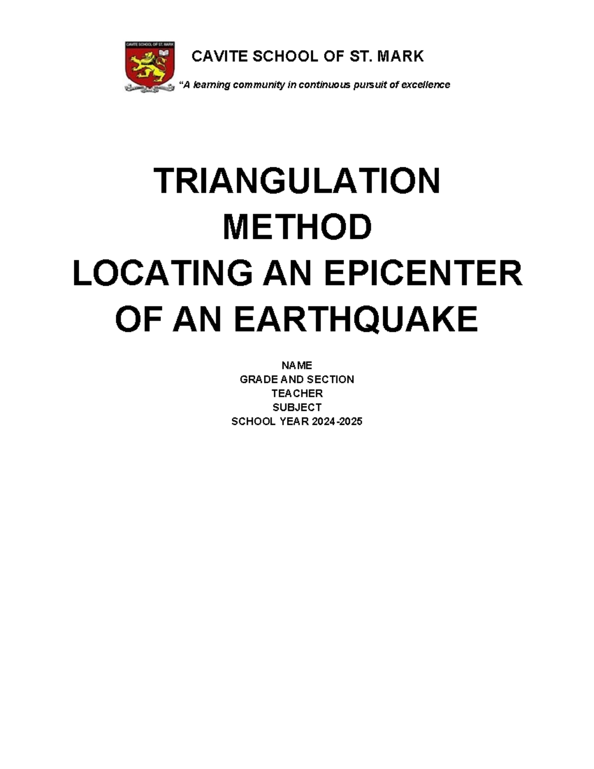 Triangulation Final - activity sheet to practice traiangulation - “A ...