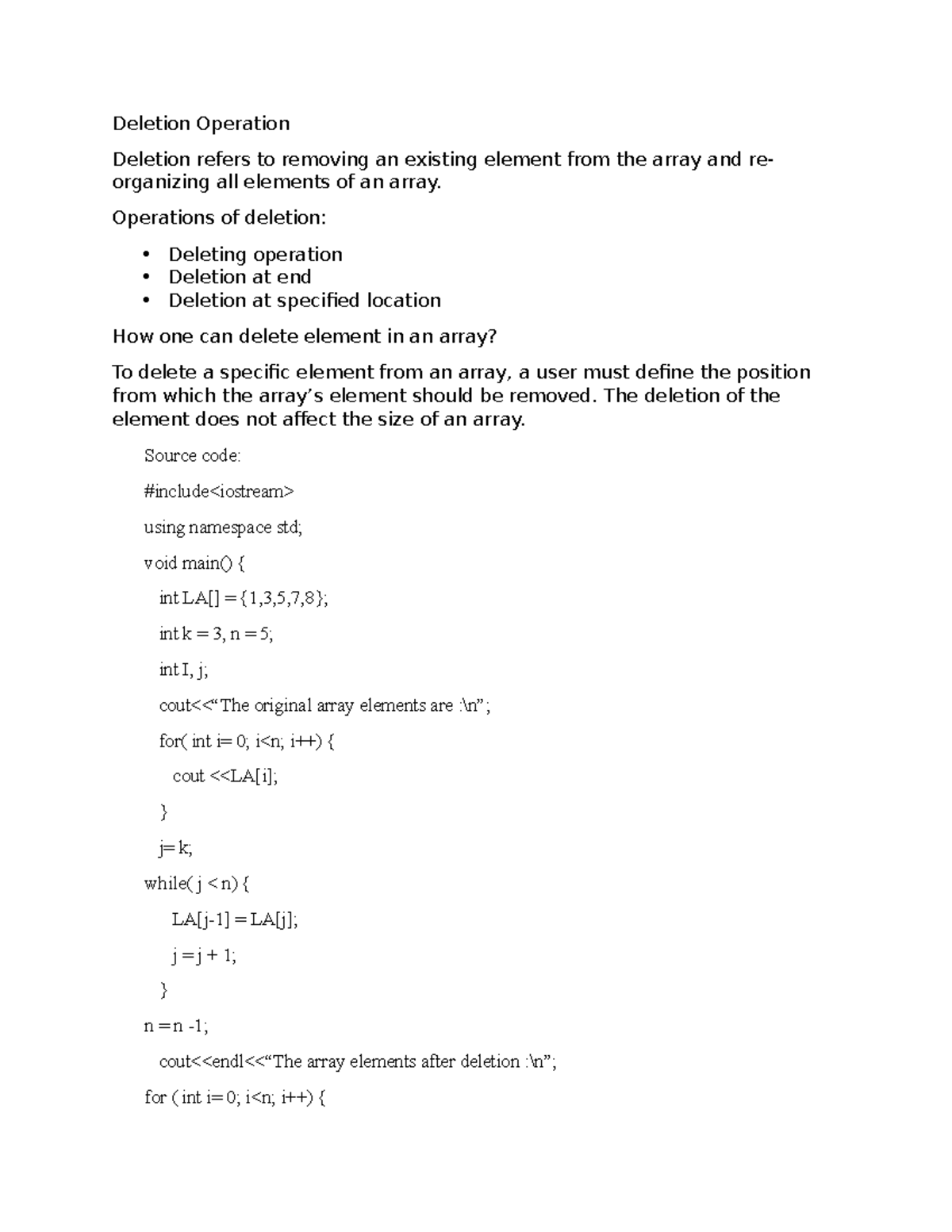 DS presentation topics for gain good grades. - Deletion Operation ...