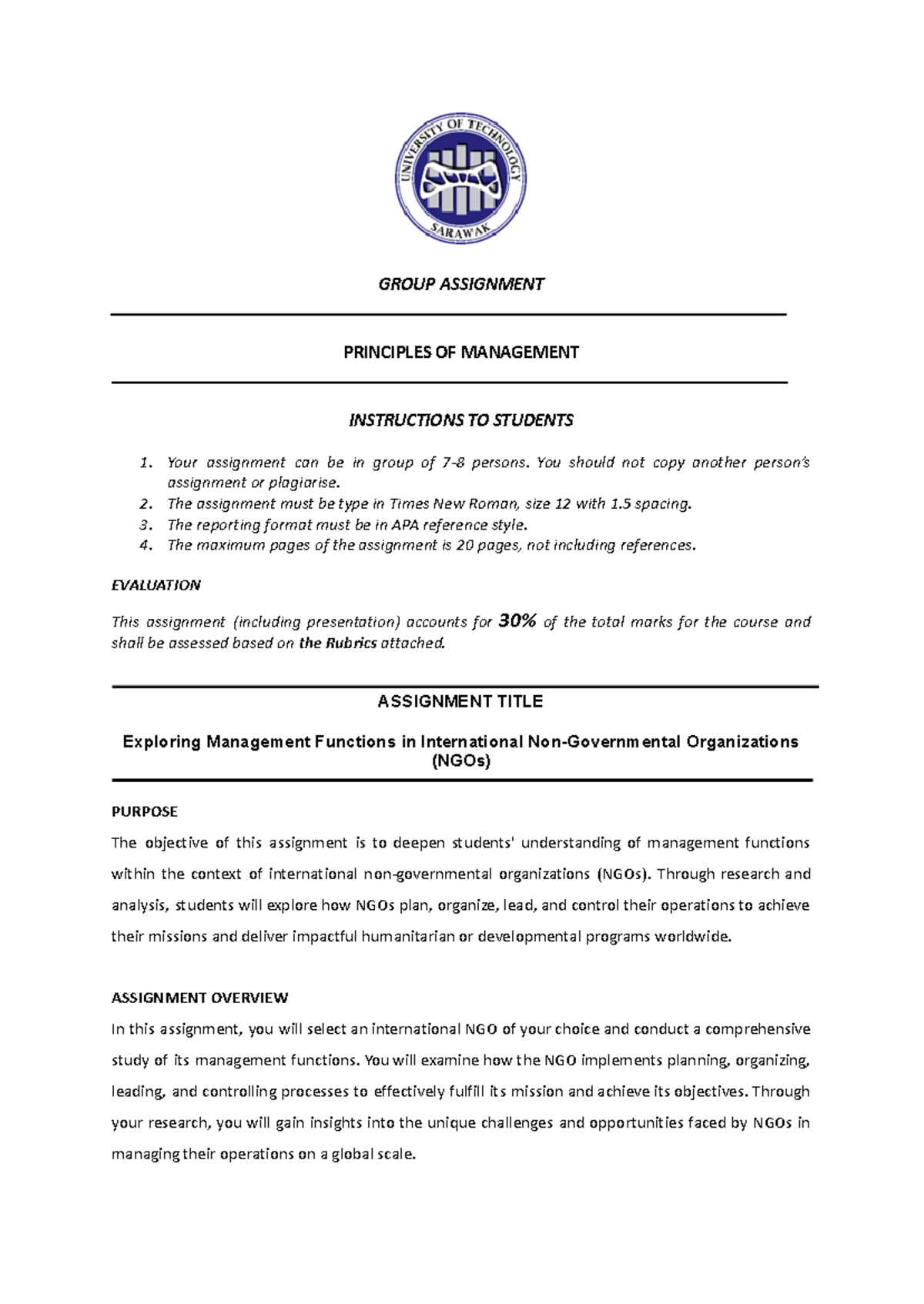 Group Assignment - GROUP ASSIGNMENT - Studocu