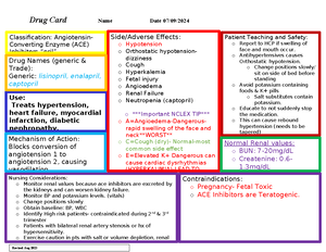 Mod+10+Drug+Cards+ - Drug cards - Drug Card Name: Date: 07/9/ Drug Card ...