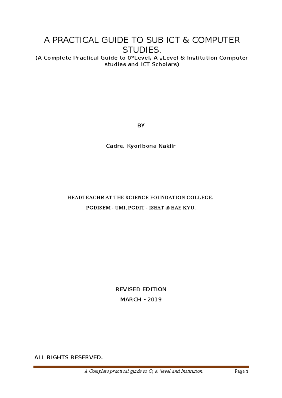 ICT Computer Studies BOOK Practical Guide - A PRACTICAL GUIDE TO SUB ...