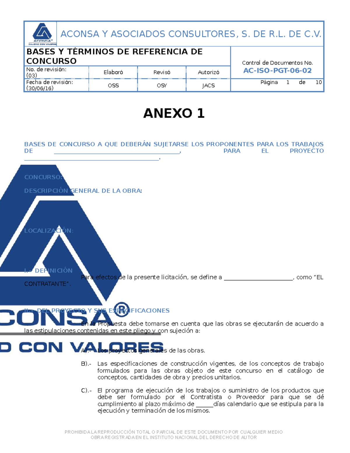 AC-ISO-PGT-06-02 Bases Y Términos DE Referencia DE Concurso - BASES Y ...