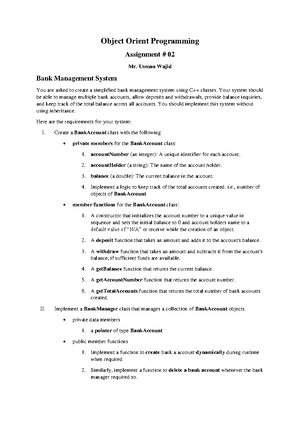 CL1004 CEA oop summer 23 - ####### Lahore Campus ####### Department of Electrical Engineering ...