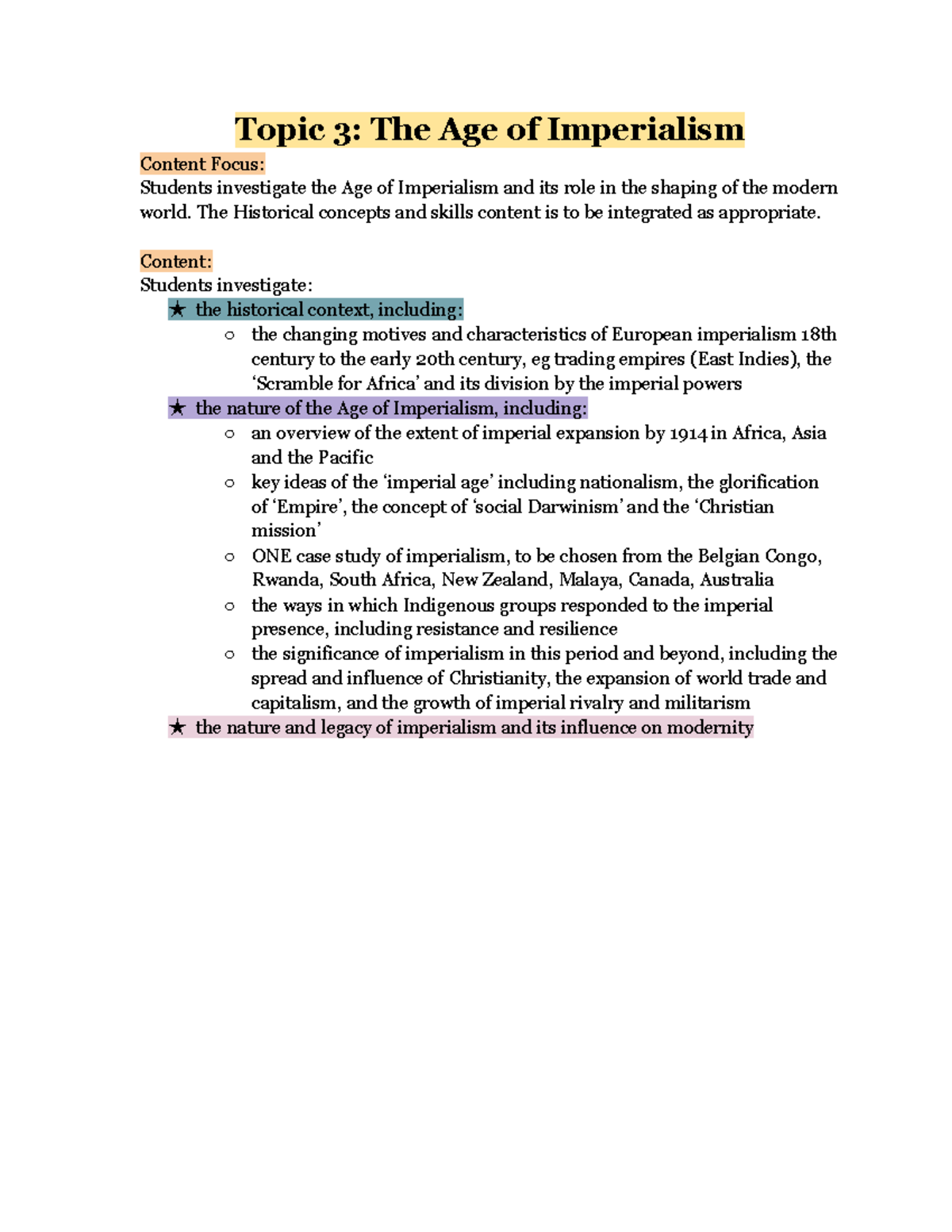 Notes On Topic 2 - The Age of Imperialism - Topic 3: The Age of ...