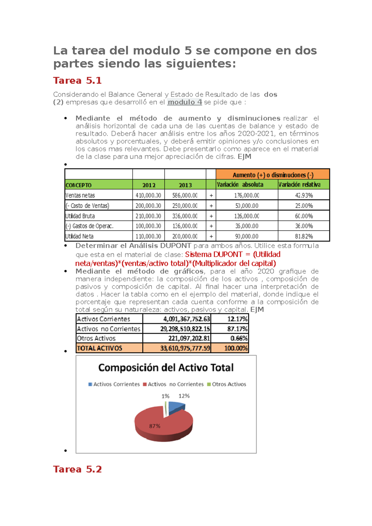 La tarea del modulo 5 se compone en dos partes siendo las siguientes ...