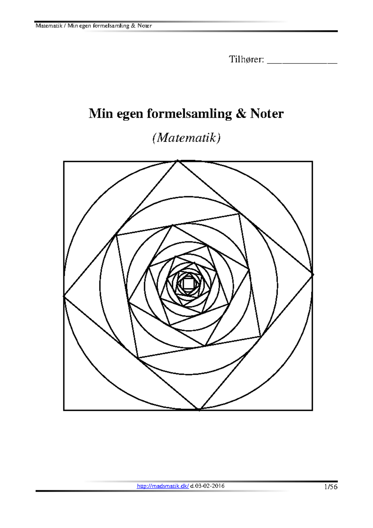 Min egen formelsamling v2 - Tilhører: ______________ Min egen ...