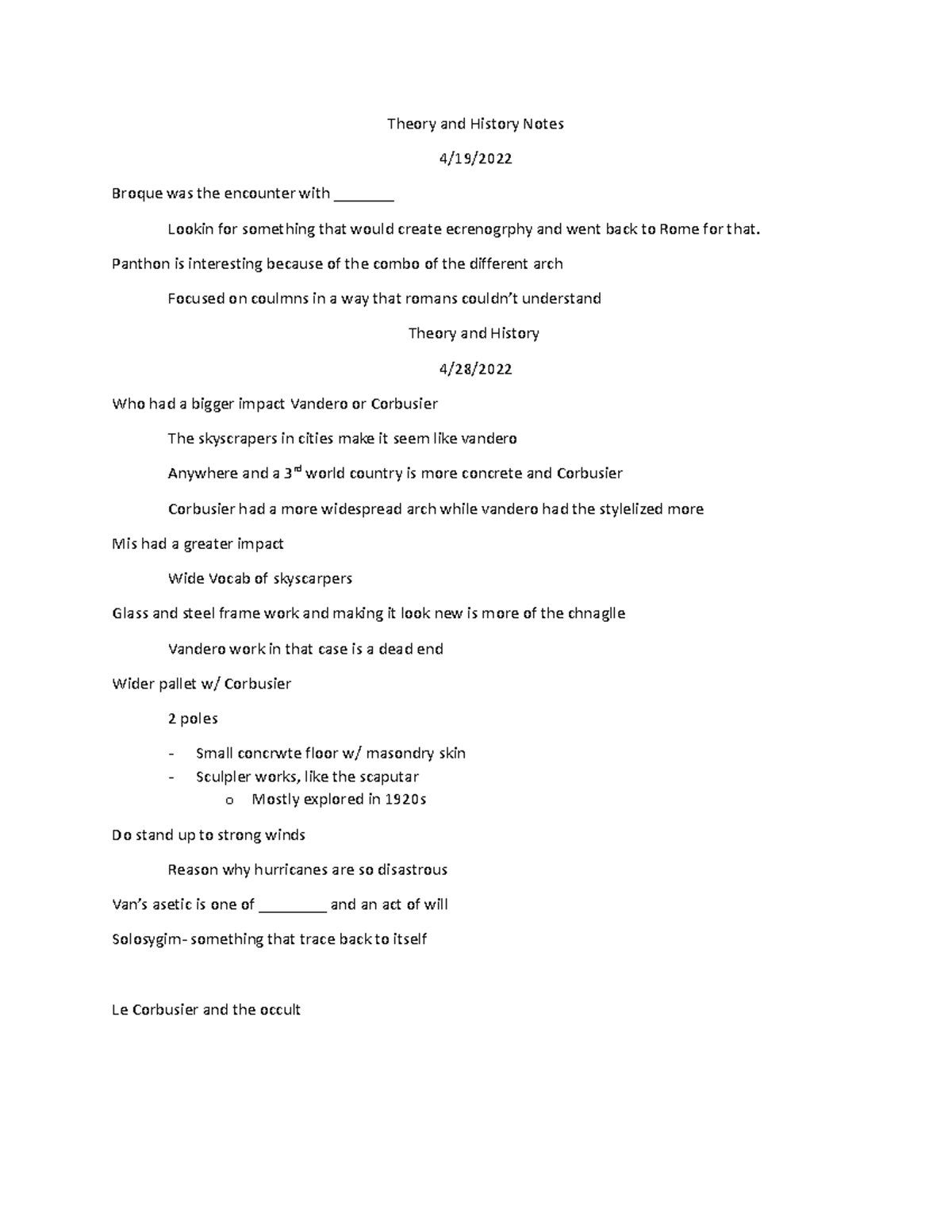 Document 1 - Modern architecture notes - Theory and History Notes 4/19 ...