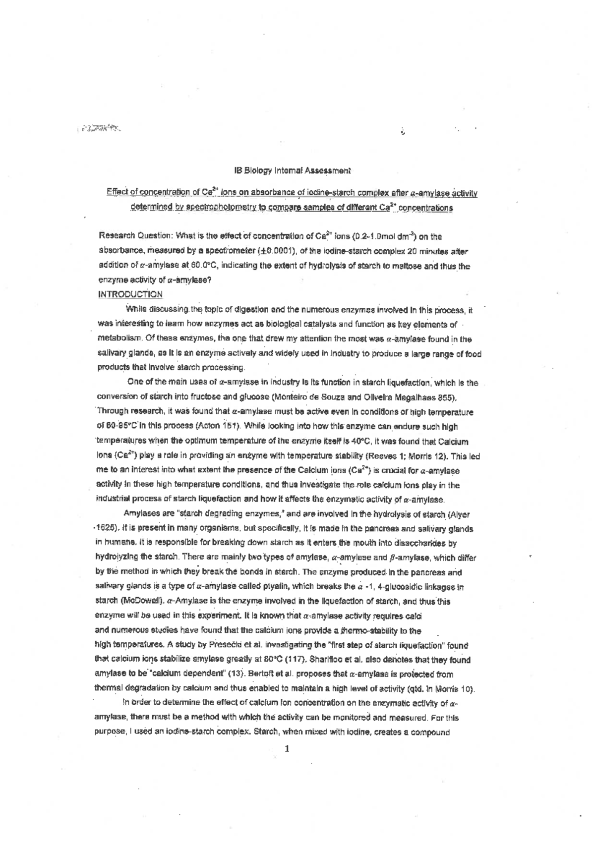 IA Sample Ca2 amylase - ia ia - Corporate Design and Behavior - Studocu