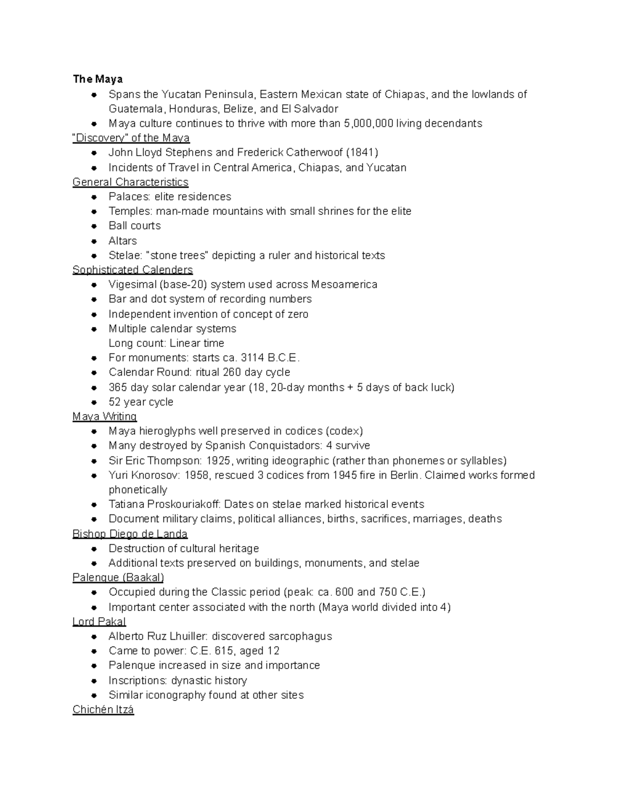 Maya, Teotihuacán, and Aztec Notes - The Maya Spans the Yucatan ...