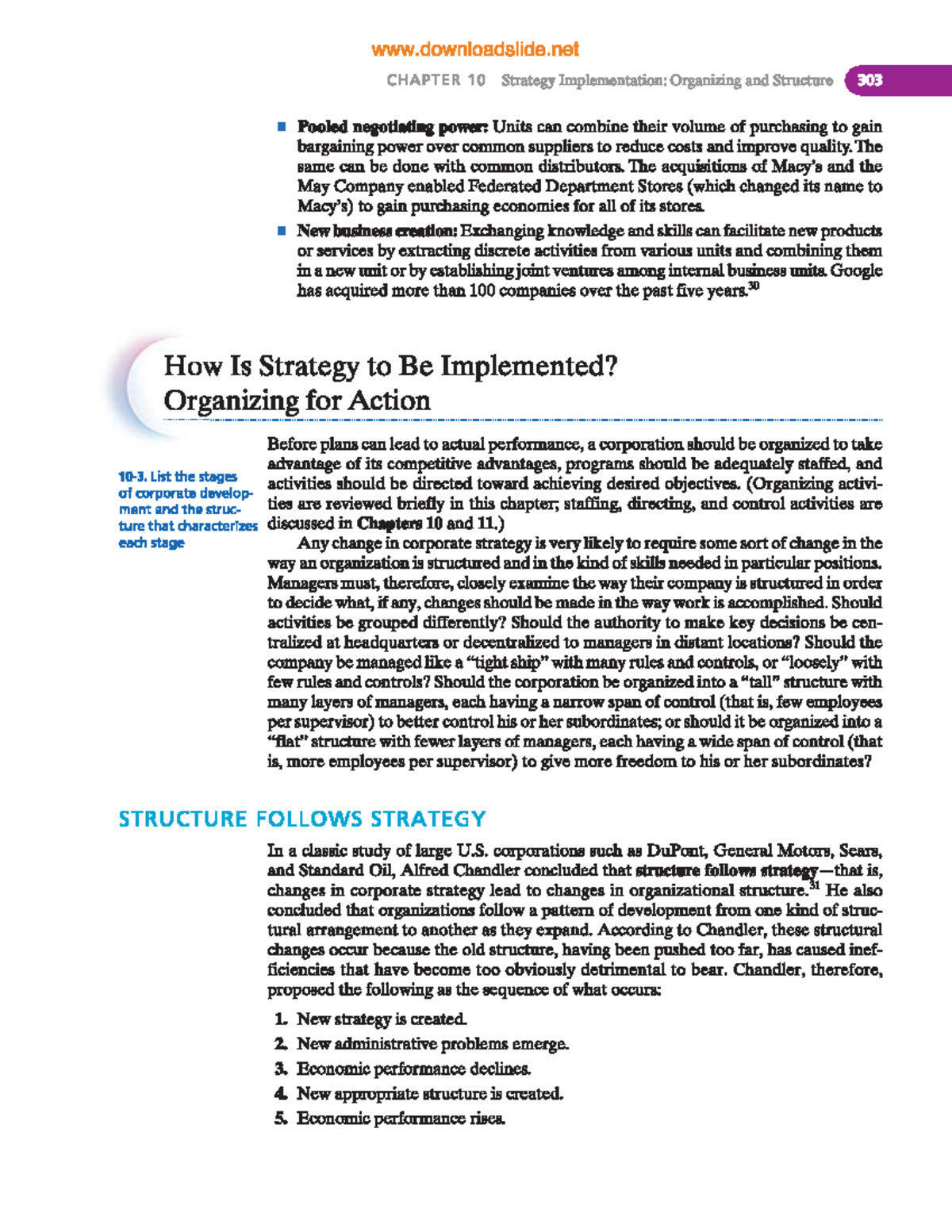 Chapter 10[10-20] compressed - CHAPTER 10 Strategy Implementation: Organizing and Structure 303 ...