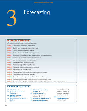 Lesson about Forecasting- Operations Management Lesson 3 - 74 3 ...