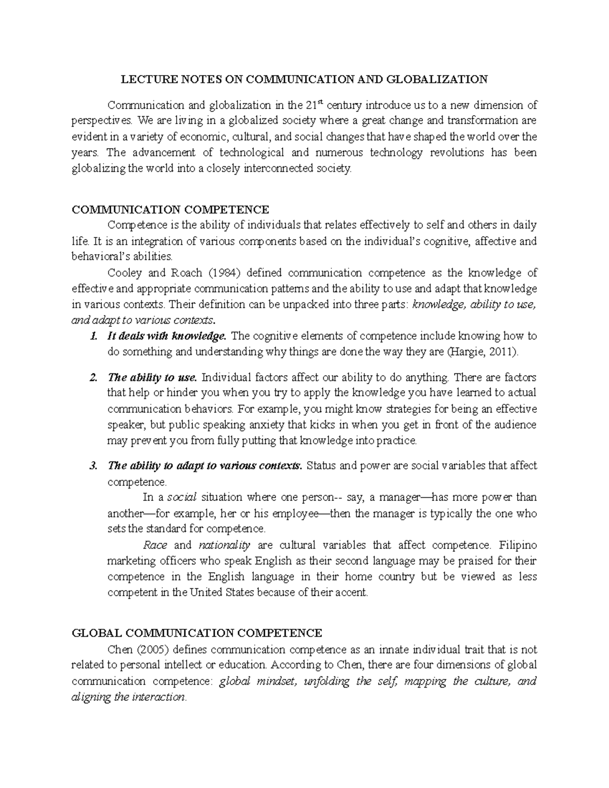 Purposive Communication: Communication and Globalization - LECTURE ...