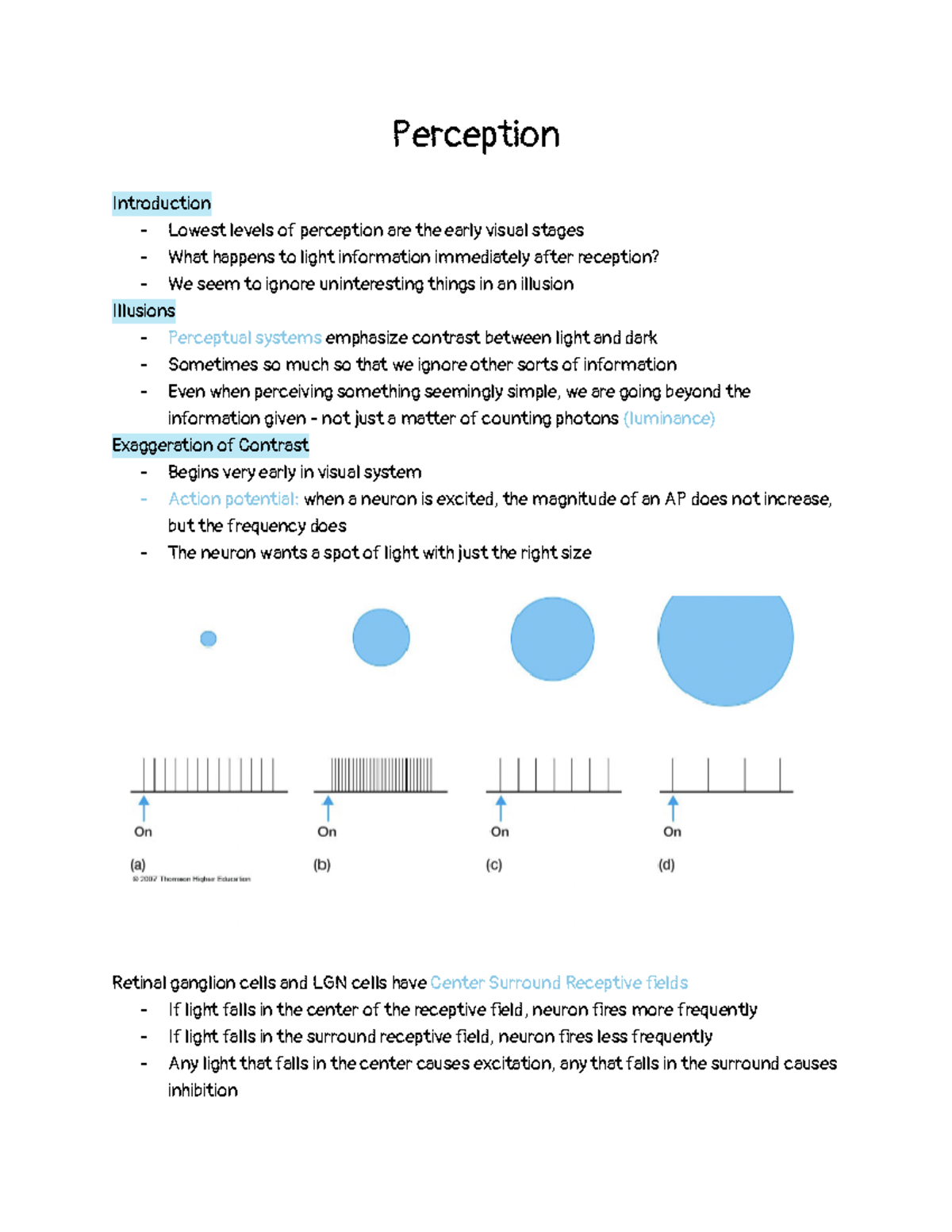 Perception pt 2 - Perception Introduction - Lowest levels of perception ...