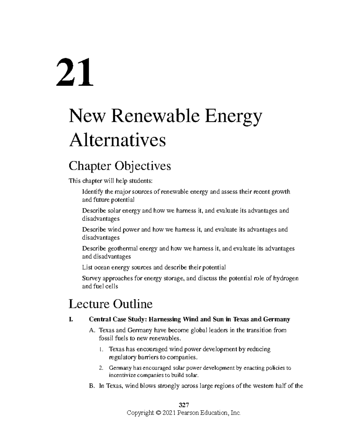 Chapter 21 Notes - 21 New Renewable Energy Alternatives Chapter ...