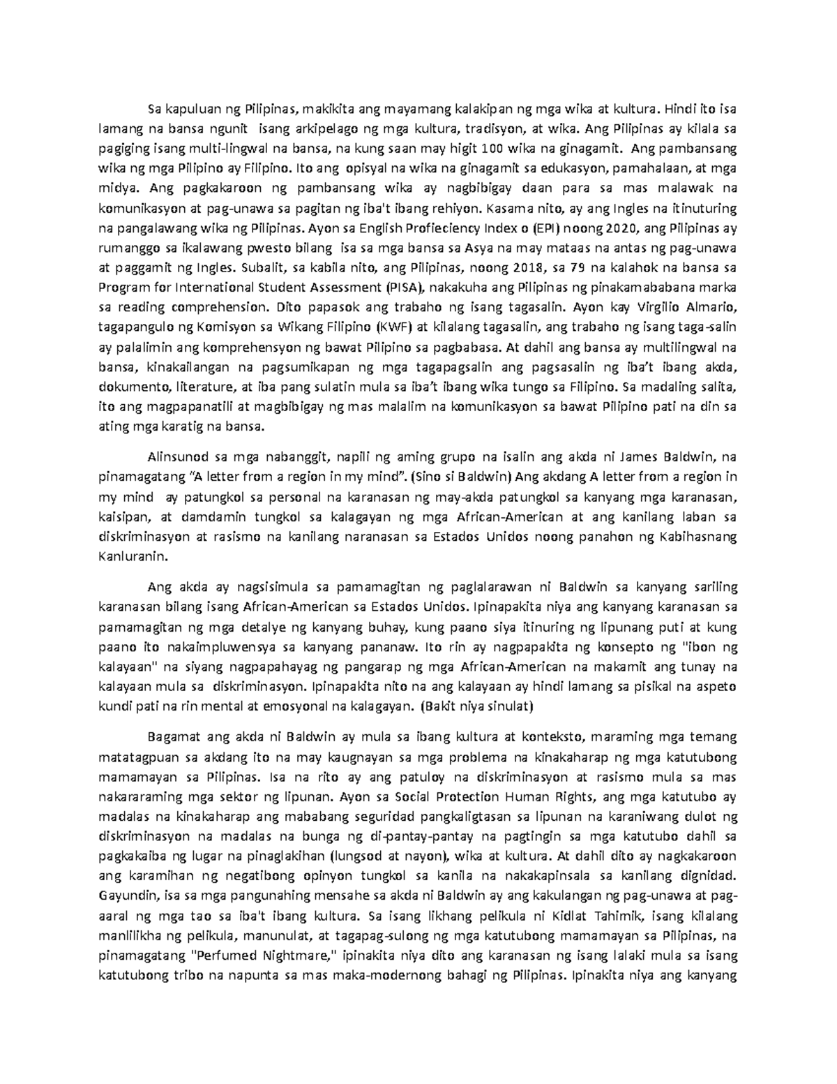 Pagsasalin ng Akda - Sa kapuluan ng Pilipinas, makikita ang mayamang kalakipan ng mga wika at ...