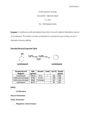 Ochem 2 Final EXAM Study Guide- ALL RXNS PLUS Concepts - CHEM 3306 ...