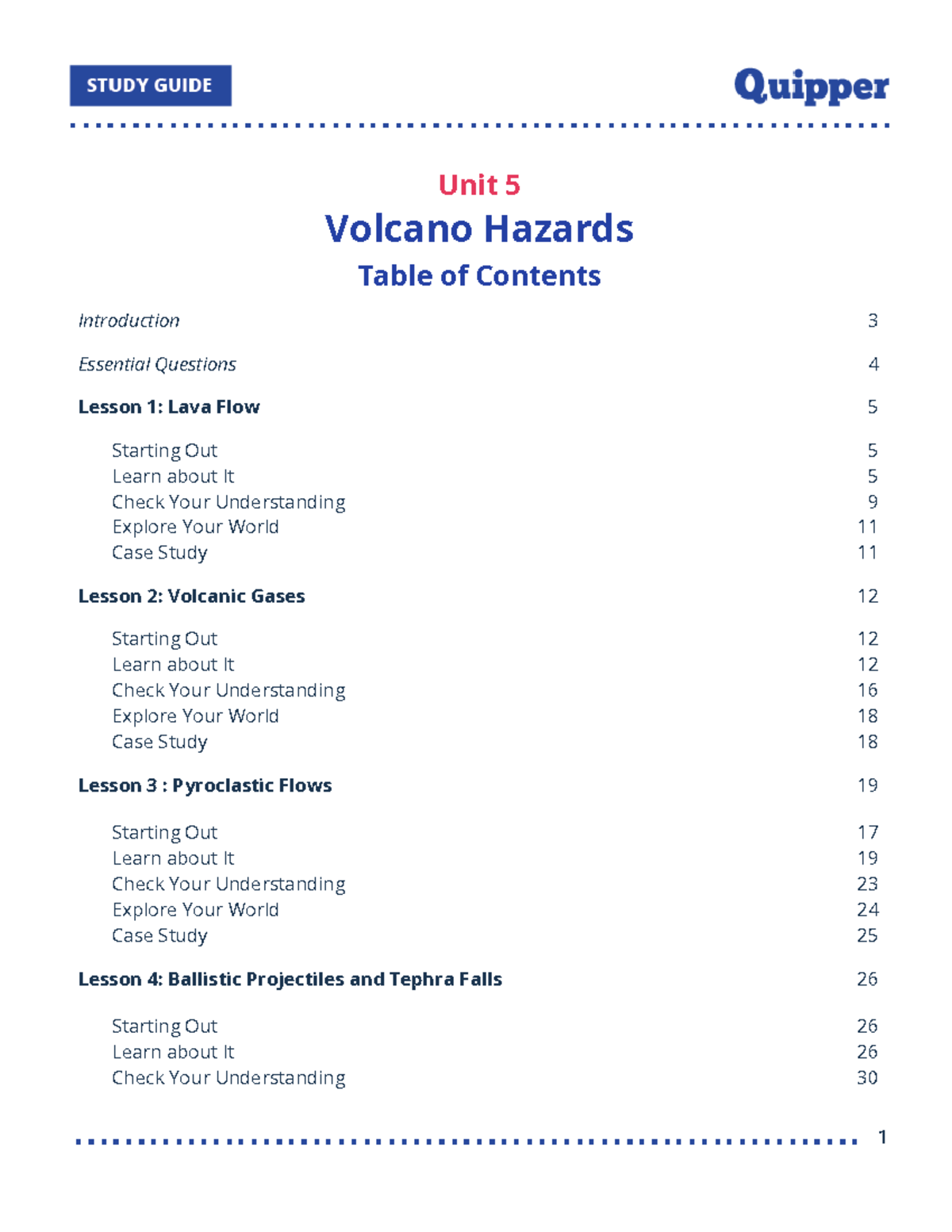 DRRR Unit 5 Volcano Hazards - Unit 5 Volcano Hazards Table of Contents ...