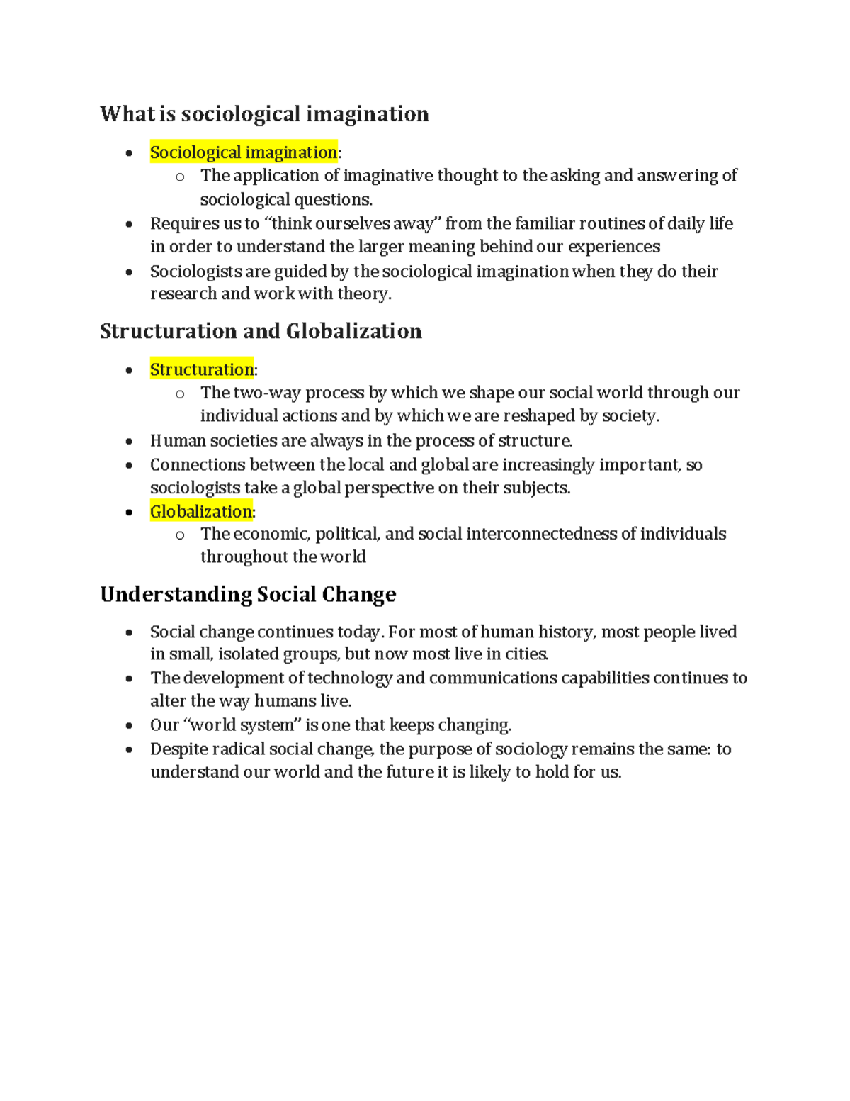 Soc 1 Notes - What is sociological imagination Sociological imagination ...
